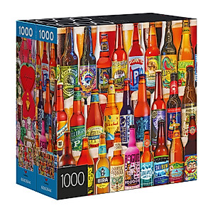 2-Pack of 1000-Piece Jigsaw Puzzles, for Adults, Families, and Kids Ages 8 and Up, Perfume Bottles and Craft Beer Bottles