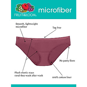 Fruit of the Loom Women's 6pk Microfiber Hi-Cut, Assorted, 7