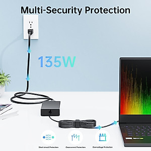 135W Charger for Acer Nitro 5 Gaming Laptop N18C3 AN515-51 AN515-41 AN515-53 AN515-52 AN515-43 AN517-51 N18C4, Acer ADP-135KB T