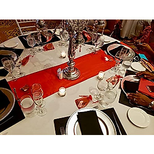 SSYAQRA Red Table Runner Satin - 2Pack 12x108inch Red Runners for Tables Wedding Table Runners Red Runner Bright Silk Smooth Fabric for Wedding Birthday Party Christmas