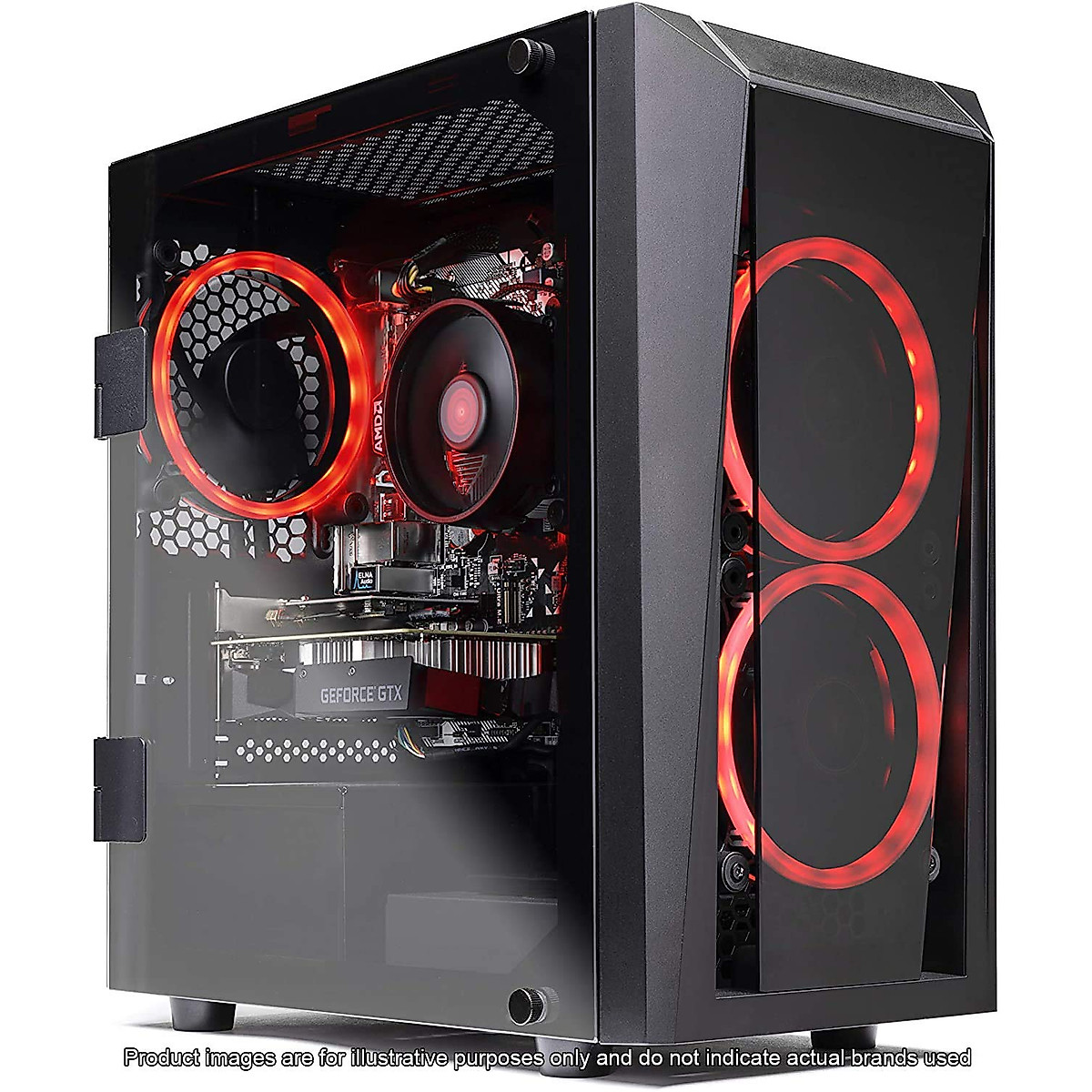 SkyTech Blaze II Gaming Computer PC Desktop – Ryzen 5 2600 6-Core 3.4 GHz, NVIDIA GeForce GTX 1660 TI 6G, 500G SSD, 8GB DDR4, RGB, AC WiFi, Windows 10 Home 64-bit