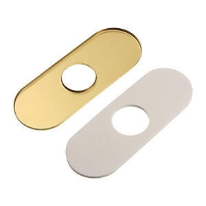 uxcell 2pcs 6 Inch Hole Cover Deck Plate Escutcheon, Stainless Steel Sink Cover Plate for Bathroom or Kitchen Sink Faucet, Oval Brushed Gold
