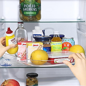 Lazy Susan Organizer for Refrigerator,Rotate Fridge Organizers and Storage,Lazy Susan Turntable for Fridge, Cabinet, Pantry,Table, Kitchen, Countertop(15.7''x 11.8'',Clear)