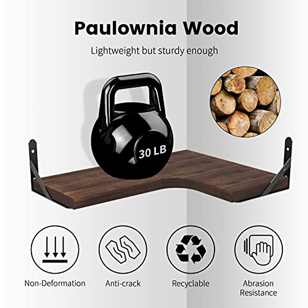 Gonghraoe Corner Floating Shelf, Rustic Wall Mounted Shelves Set of 4, Shelves for Wall Storage, Photo Picture Ledge, Display Ledges, Kitchen Spice Rack, Hanging Shelf Organizer