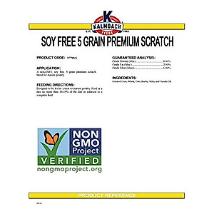 Kalmbach Feeds Soy Free Non-GMO 5 Grain Premium Scratch Grain Treat for Chickens, 50 lb