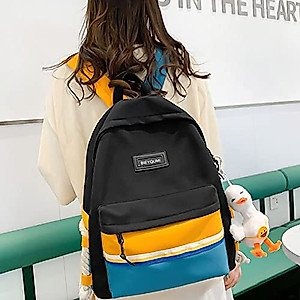 KOWVOWZ Cute Backpack School Backpack Student Bookbag Casual Daypack Travel Bag Water Resistant Women Girls kawaii boy (black)