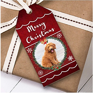 Goldendoodle Dog Christmas Gift Tags (Present Favor Labels)