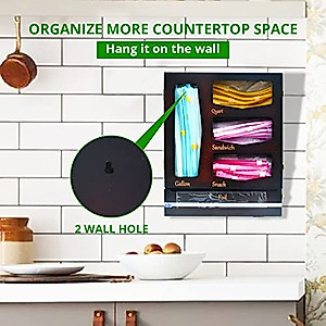 AeonPack Bamboo Ziplock Bag Organizer for Drawer - Flip Top Food Baggie Organizers for Kitchen Drawers - Foil and Plastic Wrap Storage Dispenser - Gallon, Sandwich, Snack, Quart Bag Holder - 15.5x13x3