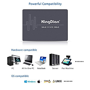KingDian 2.5" SATA III Internal Solid State Drive 120gb SSD for PC Laptop Desktop POS Game Advertising Machine(S400 120G)