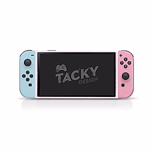 Tacky Design Pink Colorwave Skin Compatible with Nintendo Switch OLED Skin Wrap Cover, Color Blocking Skin for Nintendo Switch OLED Stickers, Premium Vinyl 3M Full Wrap Decal