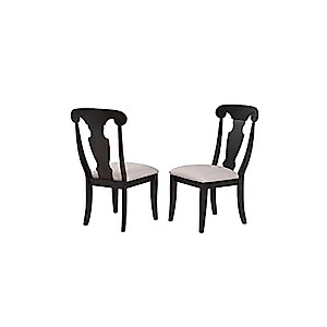 Pilaster Designs Indoor Home Decorative Furniture Frates 9 Piece Extendable Dining Set, Black & Brown Wood (Table & 8 Chairs)