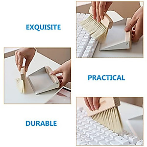 SHERCHPRY Sofa Storage Bin 1 Set of Mini Broom and Dustpan Set, Desktop Cleaning Broom with Clean Pan, Small Pan Brush for Sweeping Table Tabletop Countertop Window Cleaner Storage Bin