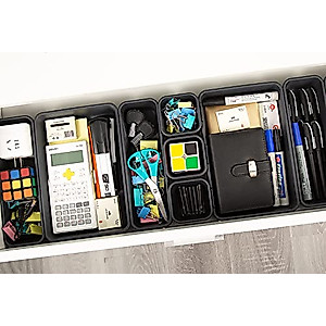 Kutesna 32 PCS Interlocking Desk Drawer Organizer Separator for Office,Bathroom,Kitchen,Makeup Tool Box Organizer and Storage Tool Tray Divider