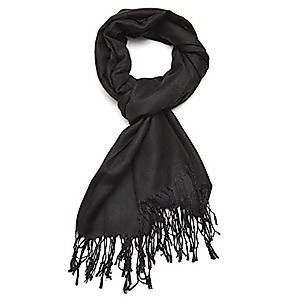 Gelante Plain Soft Pashmina Shawl Wrap Scarf Solid Colors.15-615-Black-#1