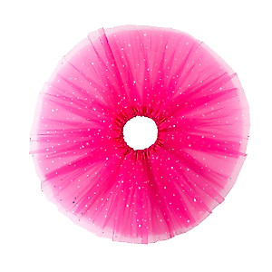 Jastore® Girls Layered Stars Sequins Tutu Skirt Princess Ballet Dance Dress (Rose)