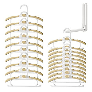 Baby Hangers for Closet Nursery Clothes, Pack of 20 Extendable Laundry Hanger for Newborn Clothing, with Space Saving Hooks & a Hanger Organizer, Adjustable Children Coat Hanger, Yellow