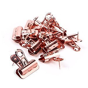 Yalis Push Pins Clips 15-Count, Pinning No Holes for Paper, Creative Paper Clips with Tack for Cork Board and Photo Wall ( Rose Gold)