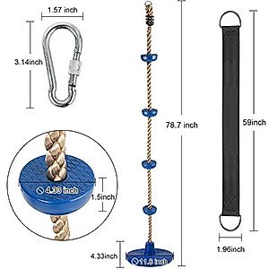 Kids Climbing Rope Tree Swing Sets with Platform Outdoor Toys Playset for Playground Backyards Jungle Gym Toddler Swings Gifts Trees House Saucer Swing Outside Playset Toys