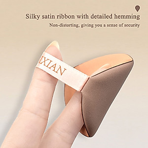 RUBIXIAN Powder Puff for Foundation, 2 Packs Air Cushion Portable Round Makeup Sponges with Air Cushion Powder Puff, Latex-free Blending Sponge and Makeup Puff for Foundation, Cream, Concealer