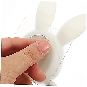 FONDOTIN 2pcs Towel Rack Wall Hanger Hooks Towel Rack Wall Mounted Beach Towel Clip Bath Towel Holder Round Towel Holder Year of Rabbit Decoration Towel Hanger Cartoon Towel Holder White