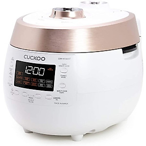 cuckoo CRP-RT0609FW | Twin Pressure rice cooker 6 cup & Warmer with High Heat, GABA, Mixed, Scorched, Turbo, Porridge, Baby Food, Steam (Hi/NonPressure) and more, Made in Korea | White-Renewed