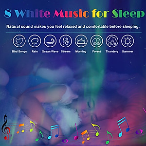 Full Size Bed Frame with Headboard and Charging Station 18 Inch Tall Full Bed Frame with Lights Galaxy Aurora Star Projector and Bird Songs Heavy Duty Metal Full Size Bed Frame with Storage(Full)