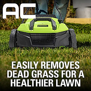 Greenworks 13 Amp 14-Inch Corded Dethatcher / Scarifier, DT13B00