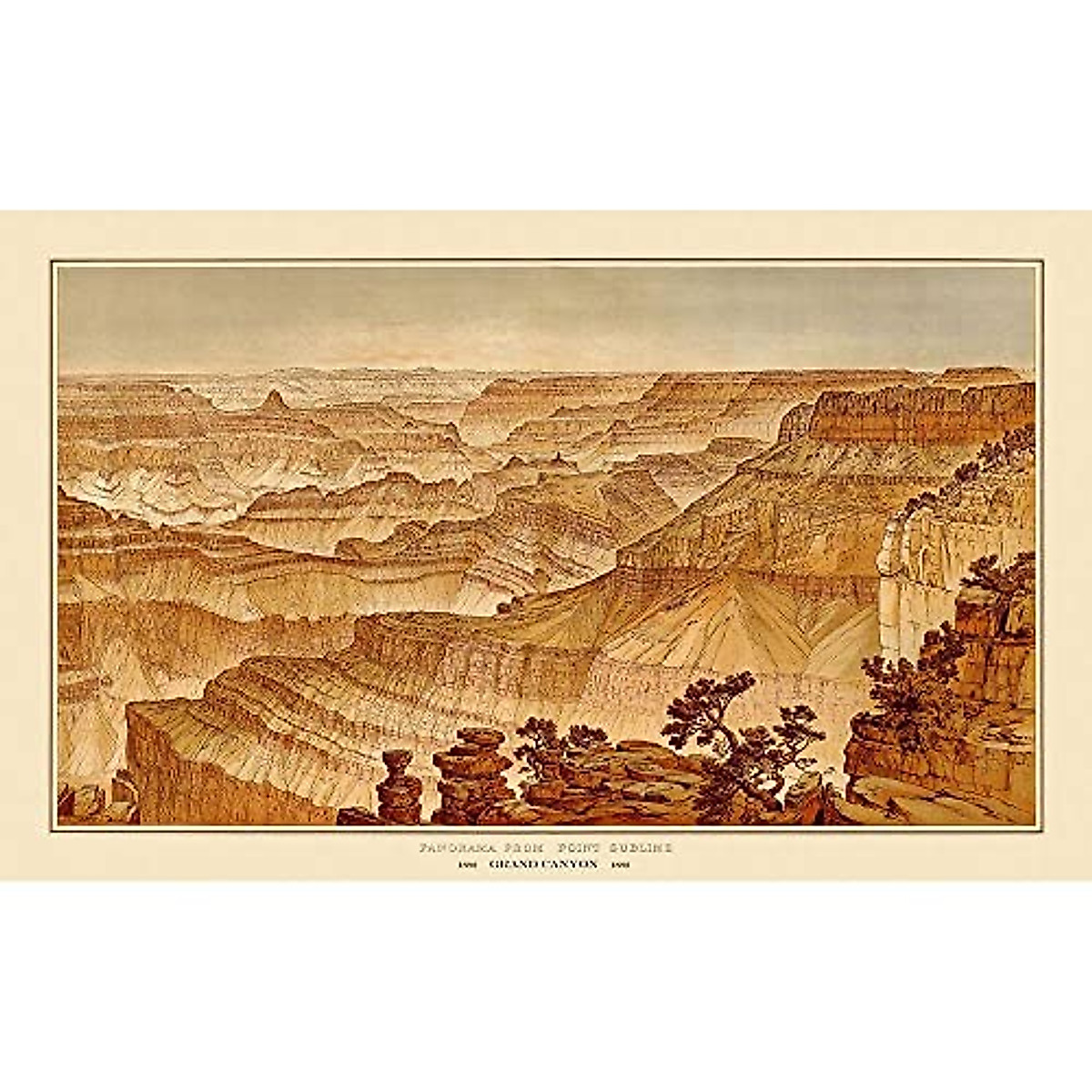 ArtDirect Grand Canyon, Point Sublime Arizona - Bien 1882 II 36x22 Extra Large Unframed Art Print Poster Ready for Framing by Bien