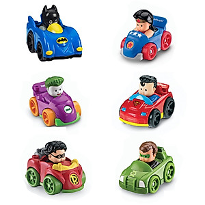 Fisher-Price Little People DC Super Friends, Wheelies Gift Set (6 Pack) [Amazon Exclusive]