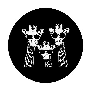 Giraffes family with sunglasses - Giraffe PopSockets Swappable PopGrip