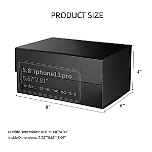 Gift Box 1PC 8x6x4 Inches, Collapsible with Magnetic Lid Closure Rigid Large Size Gift Packaging Box for Valentine's Day Set, Mother's Day, Father's Day, Party, Weddings, Birthdays (Matte Black)