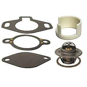 GLM Thermostat Kit 160° with Plastic Sleeve for Mercruiser V6 & V8 4.3L, 5.0L, 5.7L, 7.4L,8.2L 1987-Up Replaces 18-3647 807252Q5