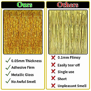4 Pack 3.2x8.2ft Gold Tinsel Curtain Party Backdrop - Choonshow Foil Fringe Curtain Gold Party Decor Streamers for Birthday Baby Shower Bachelorette Euphoria Theme Party Decorations