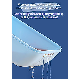 ZCYJHOT Multifunctional Vegetable Chopper, Mandoline Slicer for Kitchen, Vegetable Slicer and Cutter, Kitchen Gadgets Sets with Container (Blue)