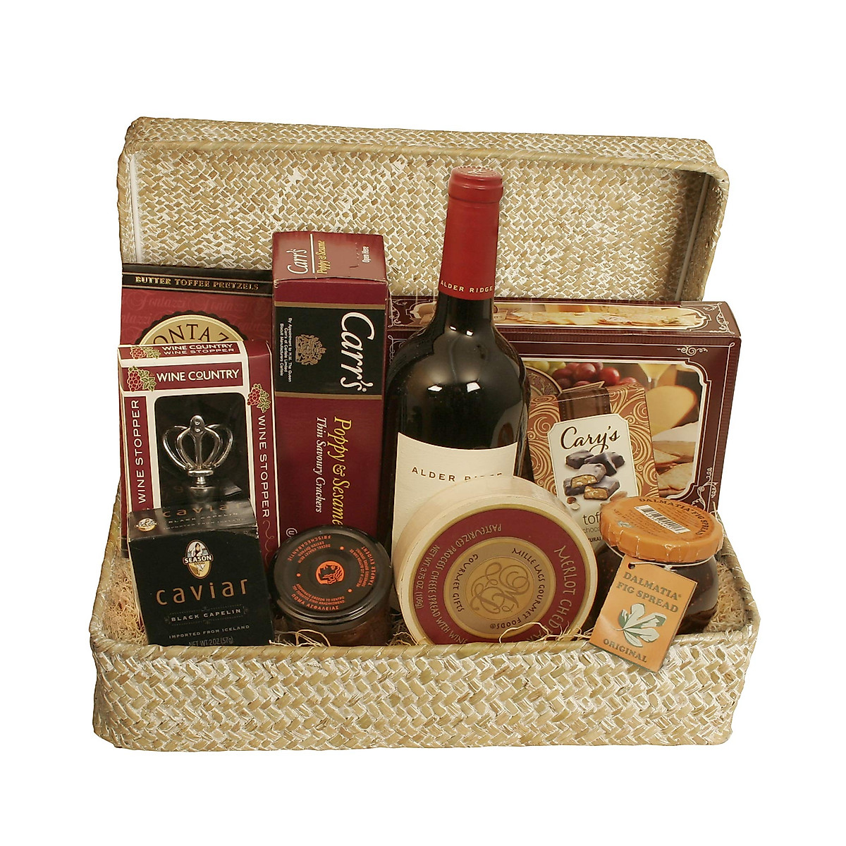 Wald Imports Seagrass-Reed Basket with Lid, 12-Inch, Whitewash (Pack of 2)