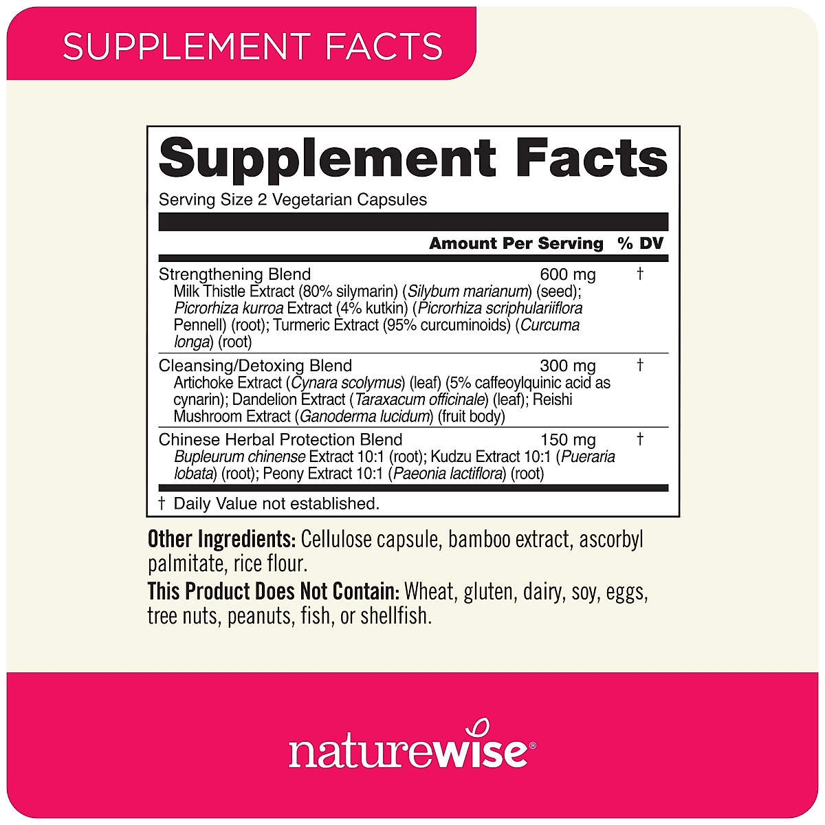 NatureWise Liver Detox Cleanse Supplement (60 servings) Triple Repair Formula with Milk Thistle, Turmeric, Reishi & Kudzu to Encourage Toxin Removal & Support Normal Function (120 Veg Capsules)