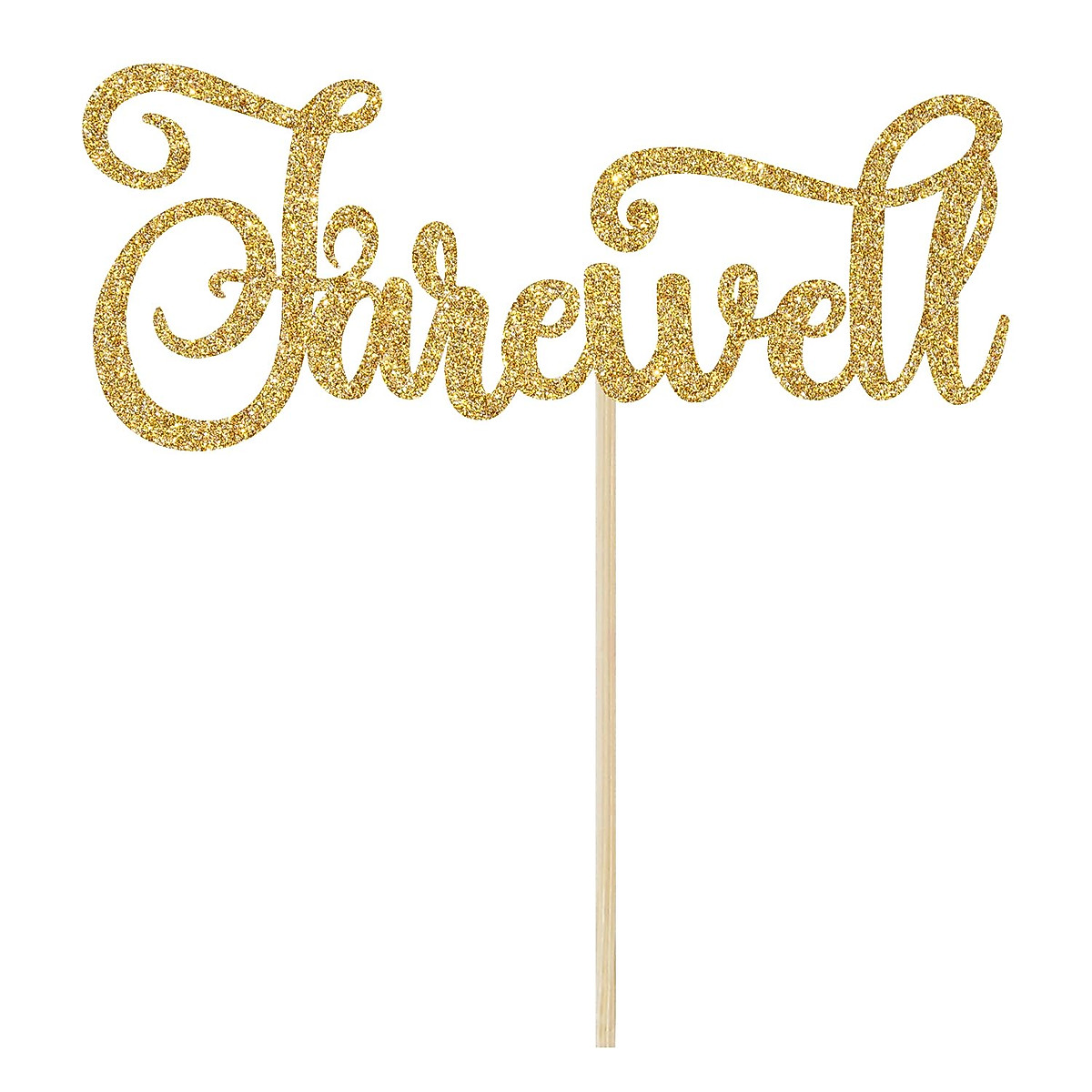 Farewell Cake Topper, We Will Miss You, Farewell Cake Decorations, Graduation/Going Away/Retirement/Goodbye Party Decorations, Gold Glitter
