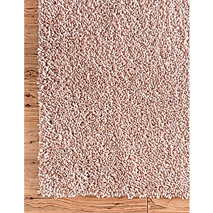 Unique Loom Davos Shag Collection Modern Luxuriously Soft & Cozy Shag Area Rug (5' 0 x 8' 0 Rectangular, Dusty Rose)