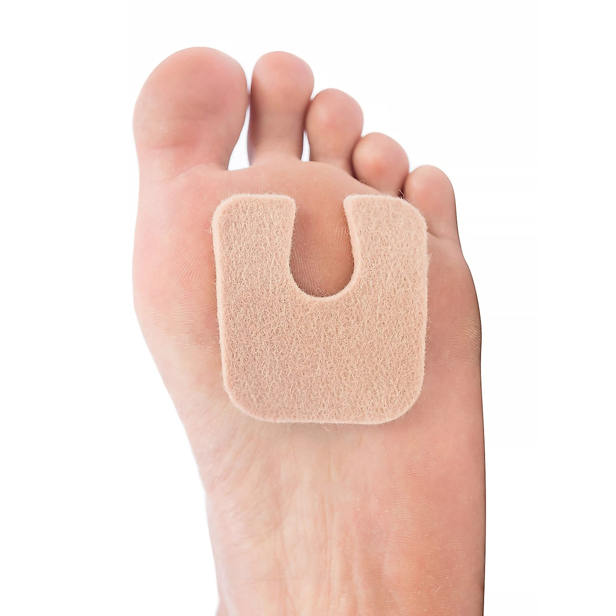 ZenToes Callus Pads for Bottom of Foot - Self-Stick Adhesive Felt, U-Shaped Design, All Day Pain Relief Cushions for Calluses and Corns, Reduce Pressure and Friction from Shoes Rubbing (48 Count)