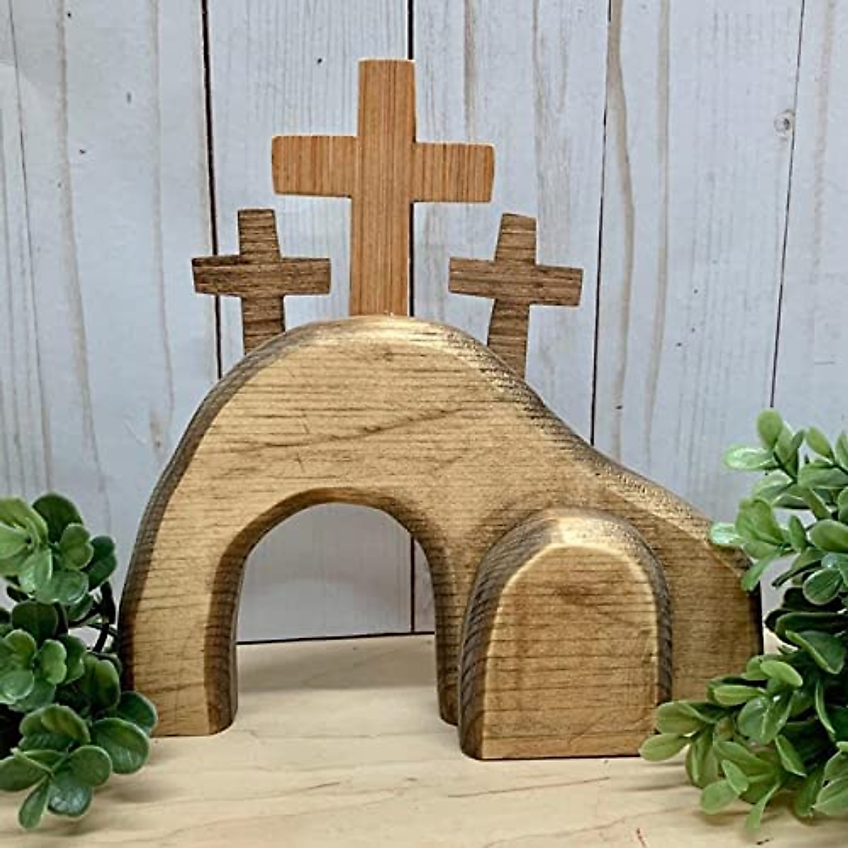 Jesus Easter Tiered Tray Decor Puzzle Statue Wooden Easter Nativity Set ...