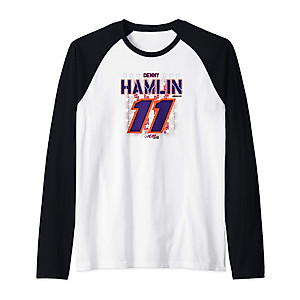 NASCAR - Denny Hamlin - Flag Raglan Baseball Tee