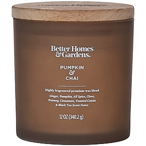 Better Homes and Gardens 12oz Scented Candle, Pumpkin and Chai 2-Pack