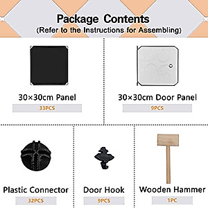 C&AHOME Cube Storage Organizer with Doors, 9-Cube Shelves, Closet Cabinet, DIY Plastic Modular Bookshelf, Storage Shelving Ideal for Bedroom, Living Room, 36.6”L x 12.4”W x 36.6”H Black USHS3009B-DOOR