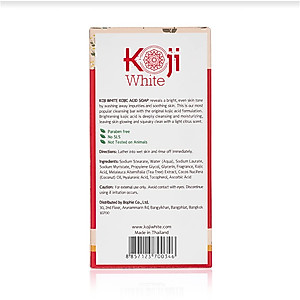 Koji White Kojic Acid Skin Brighten & Glowing Soap, Gift Set for Women with Kojic Acid, Papaya, Glutathione, Vitamin C, Collagen, Hyaluronic for Hydrating Facial & Body, Vegan Soap, 2.8 Oz (6 Bars)