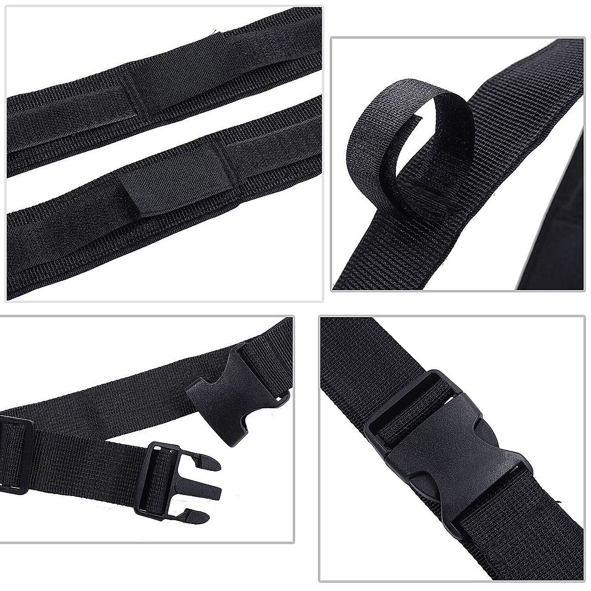 Car Fishing Rod Rack Holder Strap, 2Pcs Nylon Vehicle Fishing Rod Holder Belt 86.6 Inches Length Adjustable Polyester Strap Tackle Tools （2 PCS）