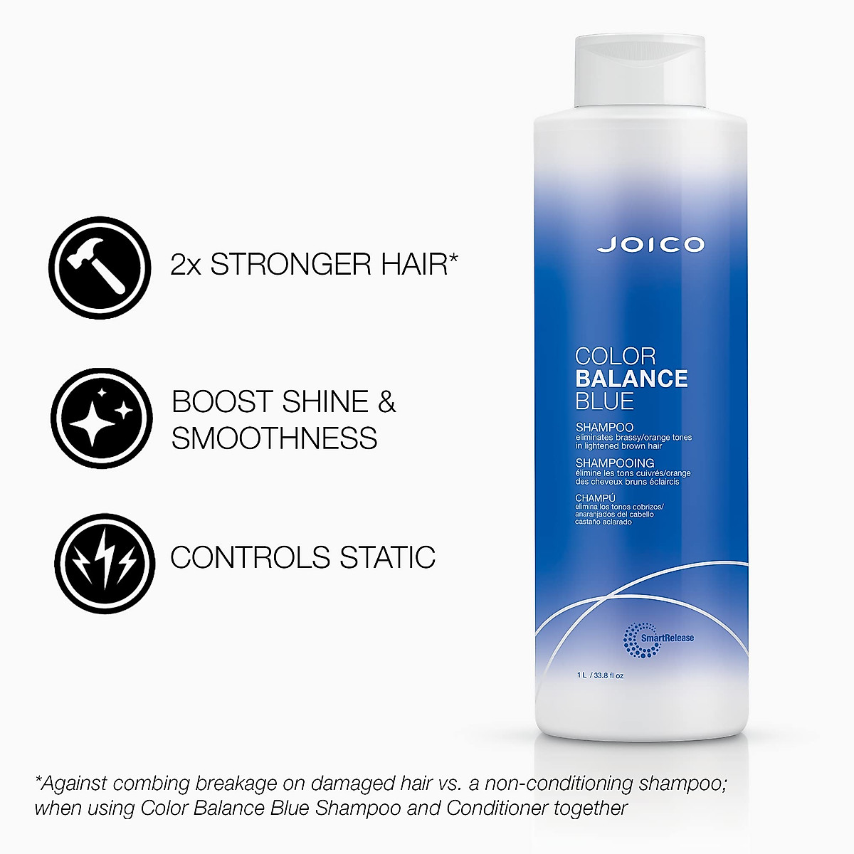 Joico Color Balance Blue Shampoo & Conditioner Set | Eliminate Brassy and Orange Tones | For Lightened Brown Hair