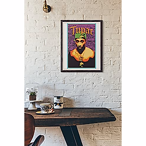 Tupac Posters 2Pac Poster Wall 90s Hip Hop Rapper Posters for Room Aesthetic Mid 90s 2Pac Merch Cool Psychedelic Trippy Hippie Decor UV Light Reactive Black Light Eco Blacklight Poster for Room
