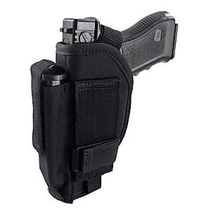 Depring Tactical Belt Holster with Mag Pouch Universal Outside The Waistband Holster Black