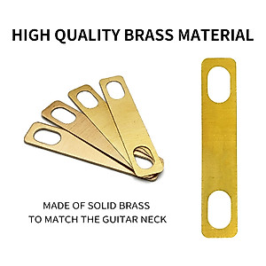 8PCS SAPHUE Guitar Neck Shims 4Pcs 0.2mm, 2Pcs 0.5mm and 2Pcs 1mm Thickness Brass Shims for Guitar and Bass Bolt-on Neck Repair(Gold)