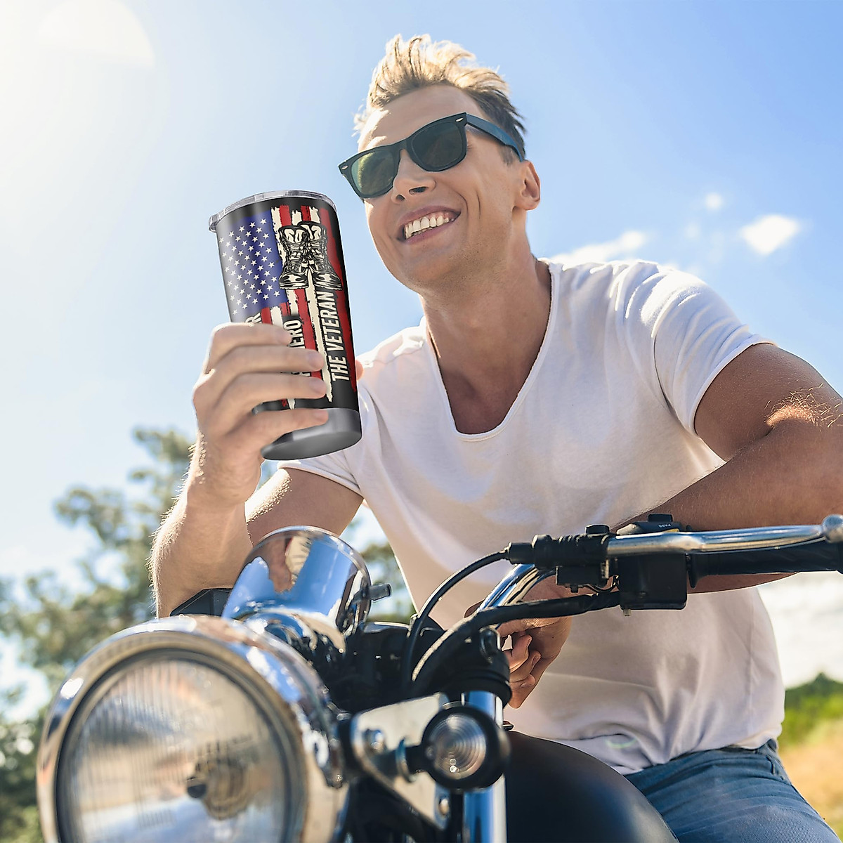 Pudmaple Veteran Gifts: Navy, Army, Air Force & Marine Corps Tumbler 20oz - Perfect for Military Retirement, Vietnam Veterans & Patriotic Hard Heads